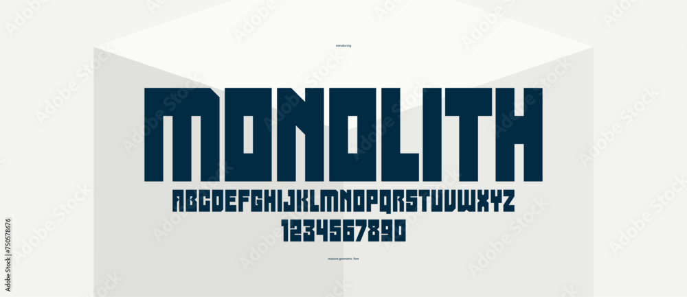 Geometric bold and strong vector font for logos and emblems, heavy ...