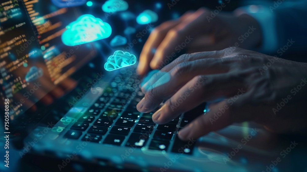 Securing Cloud Computing System Administrator Ensuring Cyber Security Stock Illustration
