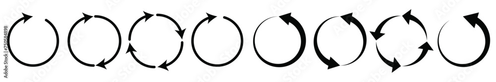 Sync loading arrow set. Circle refresh, reload arrows icon symbol signs ...