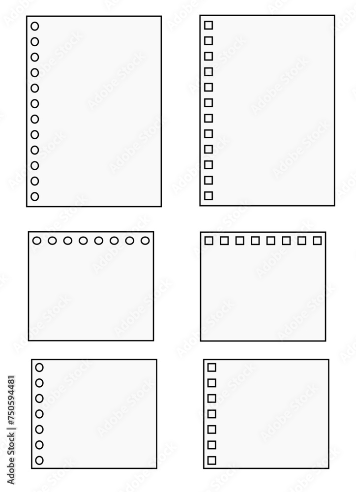 set of isolated blank paper pages on transparent background Stock Vector | Adobe Stock