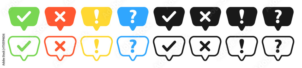 Collection Checkmark and Cross icons. Tick , X mark,Question Mark ...