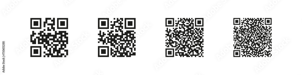 Qr code. Scan me vector sign. Qrcode symbol. Black square qr code icon ...