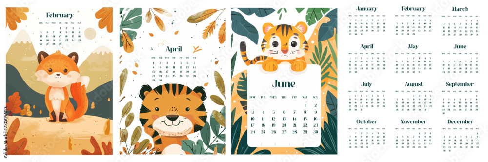 Adorable Animal Illustrated Calendar: A Year of Cute Critters. A ...