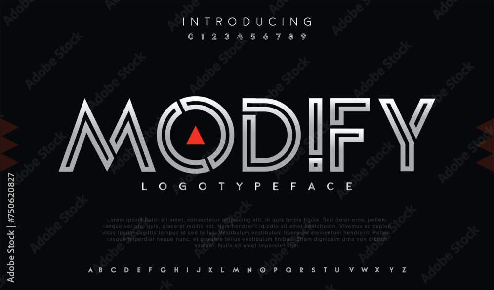 Modify Bold urban sans serif alphabet font logo branding typeface ...