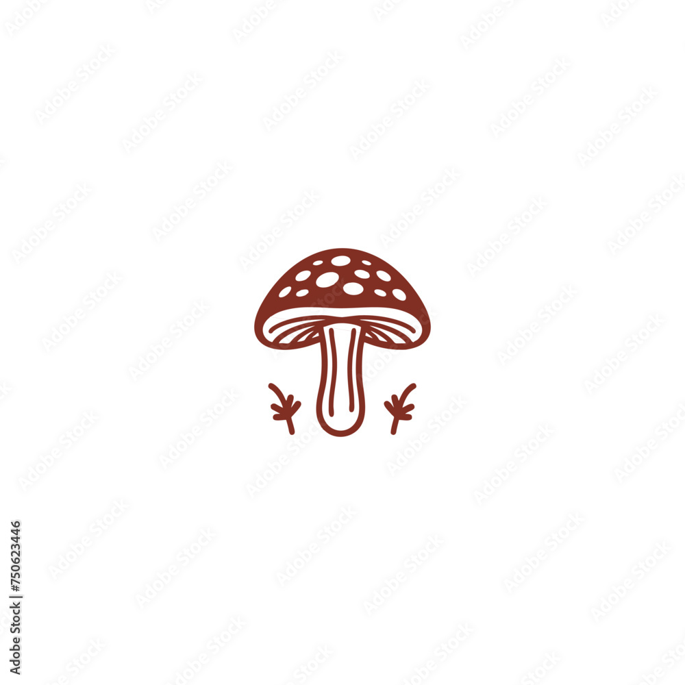 mushroom logo. mushroom silhouette vector illustration mushroom food ...