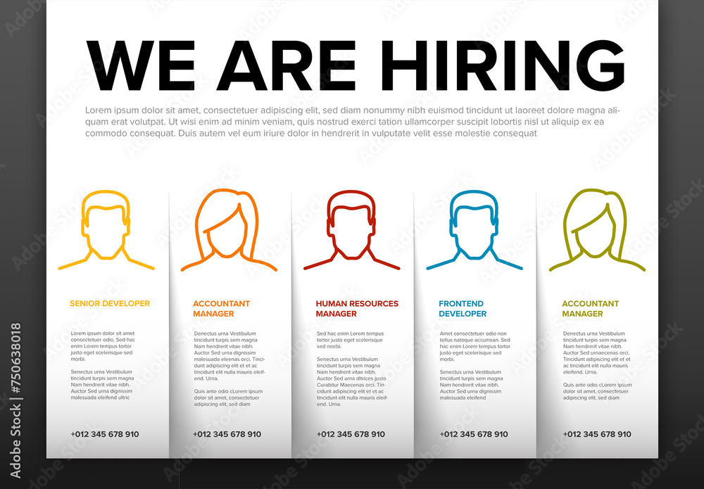 We are hiring minimalistic flyer template with blocks containing ...