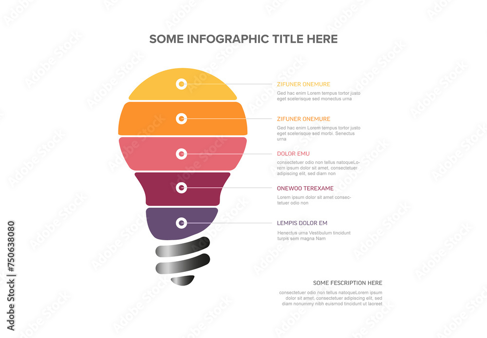 Light bulb multipurpose infographic template made from red color ... Light bulb multipurpose infographic template made from red color ...