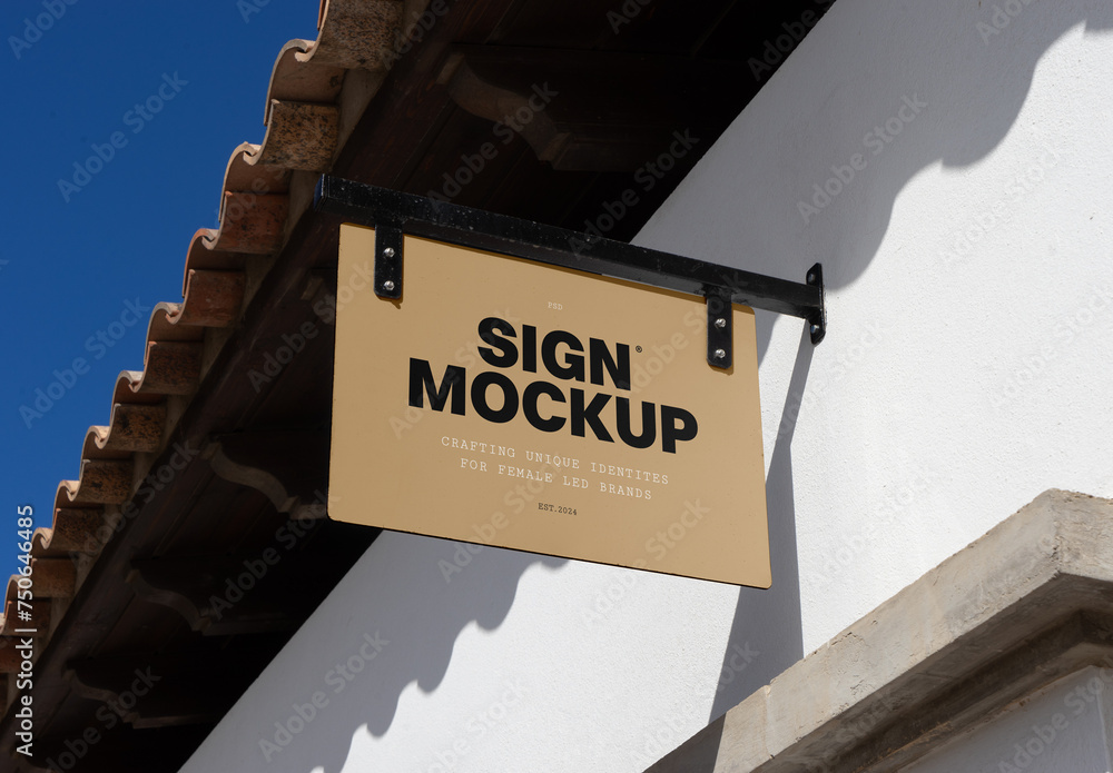 Rectangle Sign Mockup Stock Template | Adobe Stock