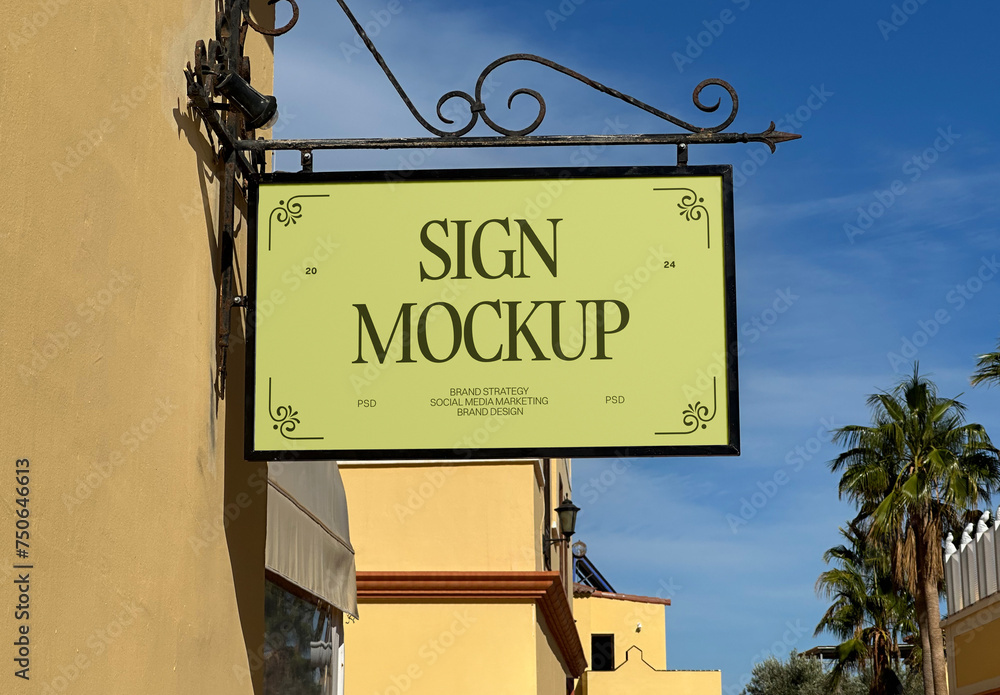 Shop Sign Mockup Stock Template | Adobe Stock