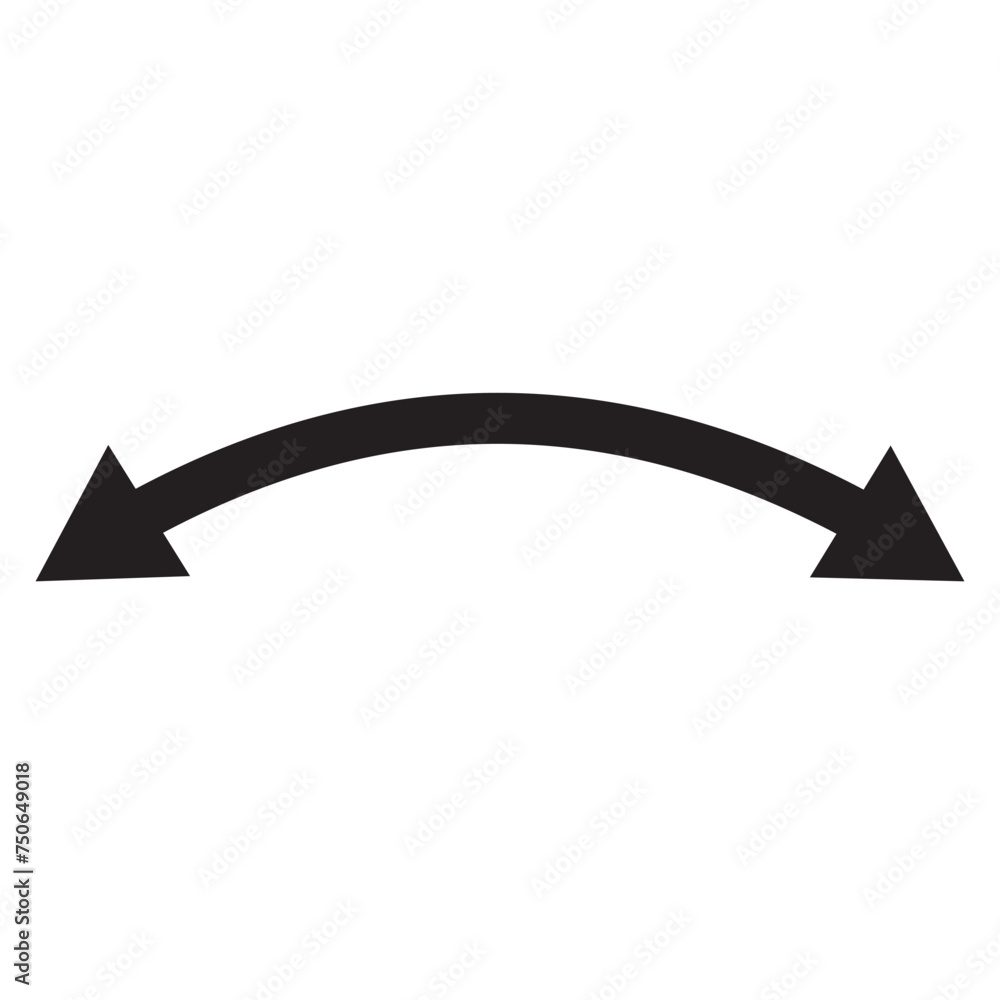Dual semi circle arrow. Vector illustration. Semicircular curved thin ...