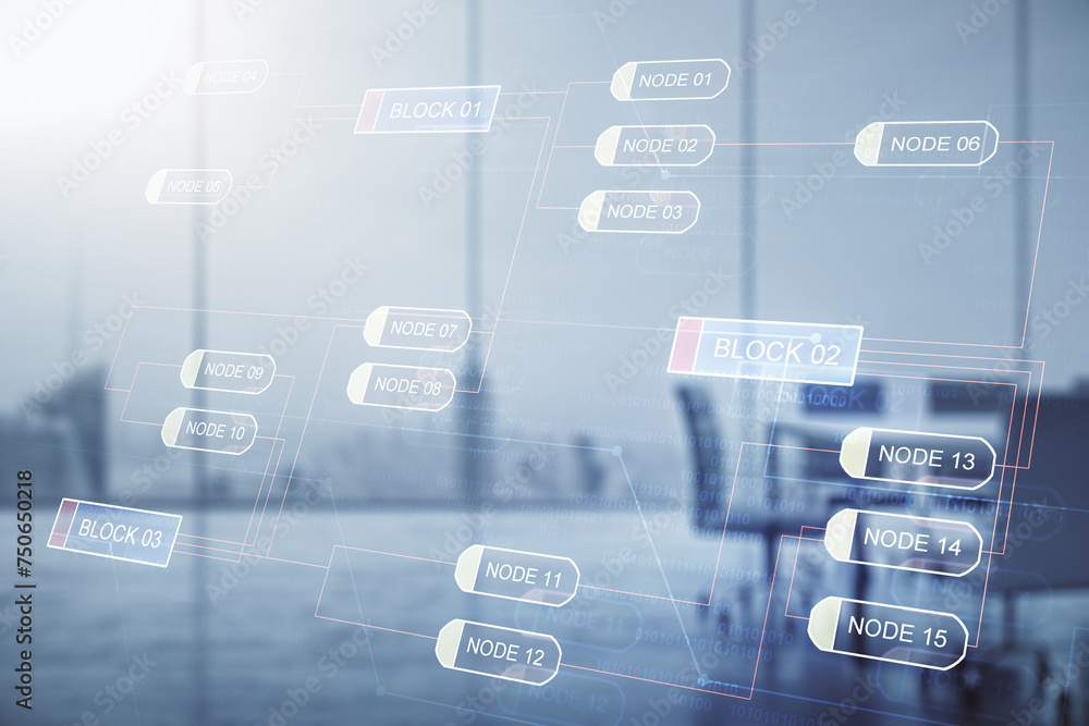 Multi exposure of abstract creative coding sketch on a modern ...