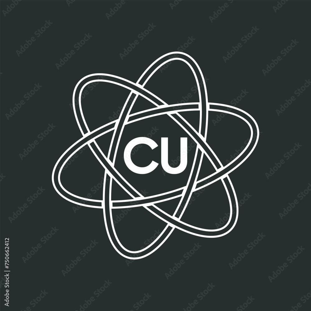 CU letter logo design on white background. CU logo. CU creative ...