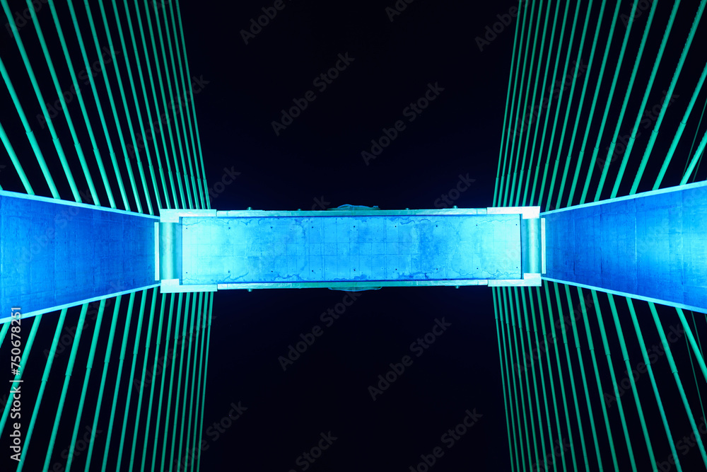 Cable-stayed Rama 9 Bridge over chao phraya river, Bangkok Thailand ...