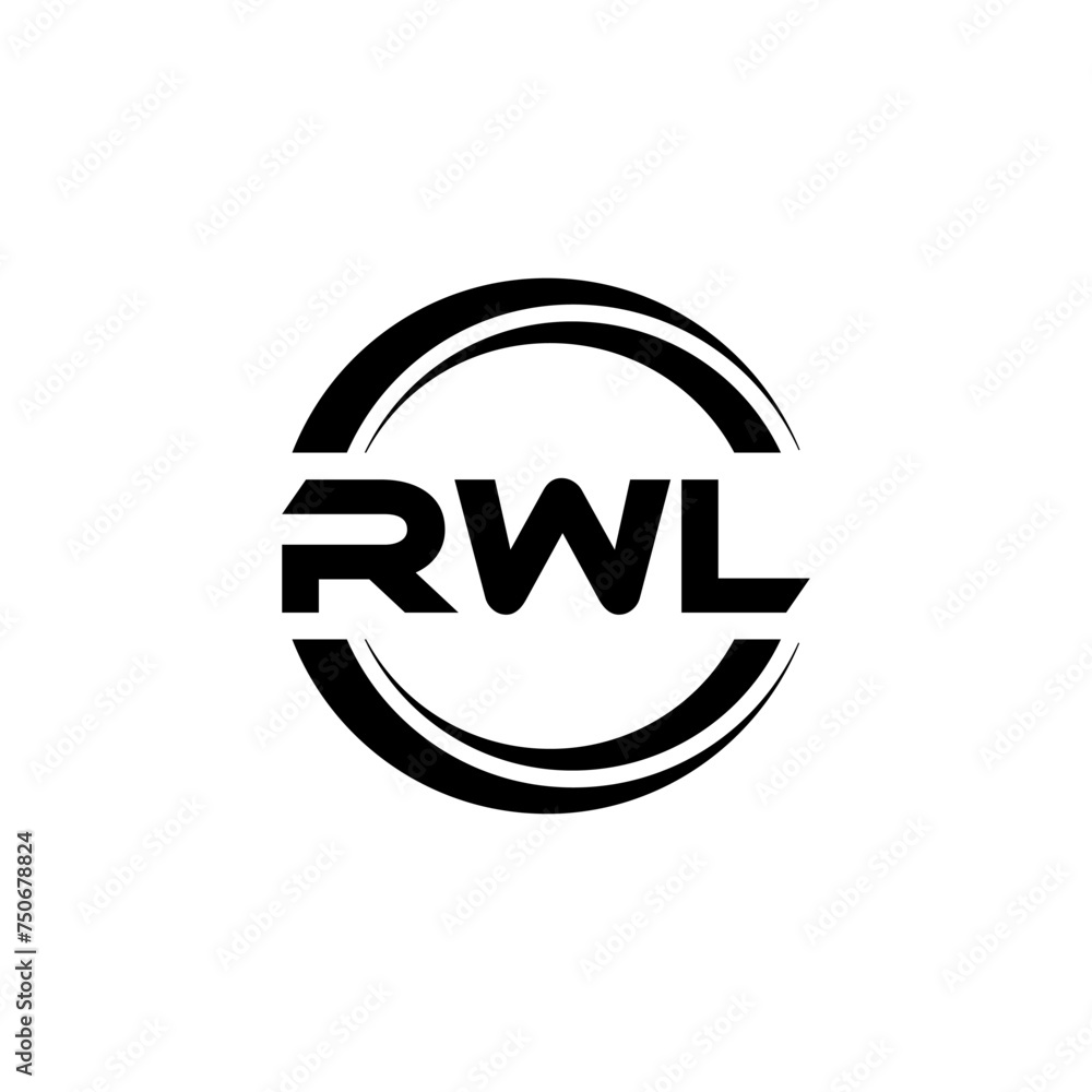 RWL letter logo design with white background in illustrator, vector ...