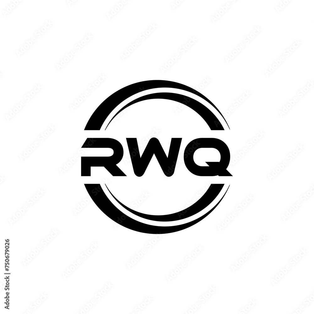 RWQ letter logo design with white background in illustrator, vector ...