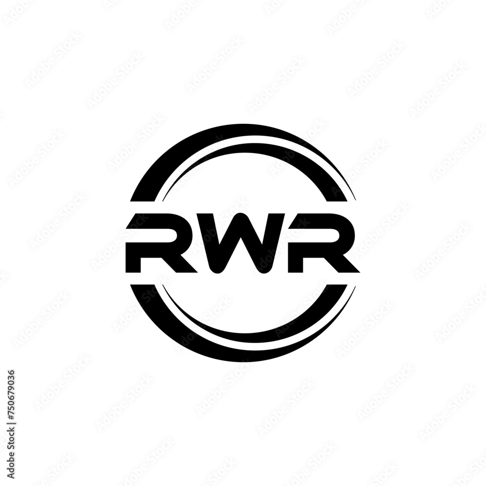 RWR letter logo design with white background in illustrator, vector ...