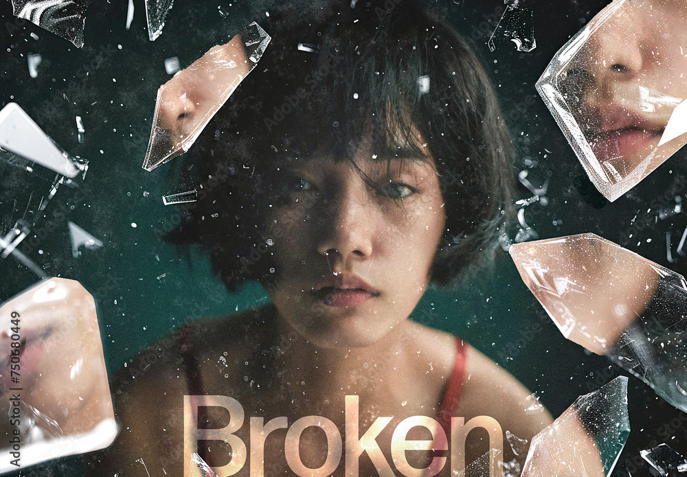 Broken Glass Photo Effect With Generative AI Stock Template | Adobe Stock