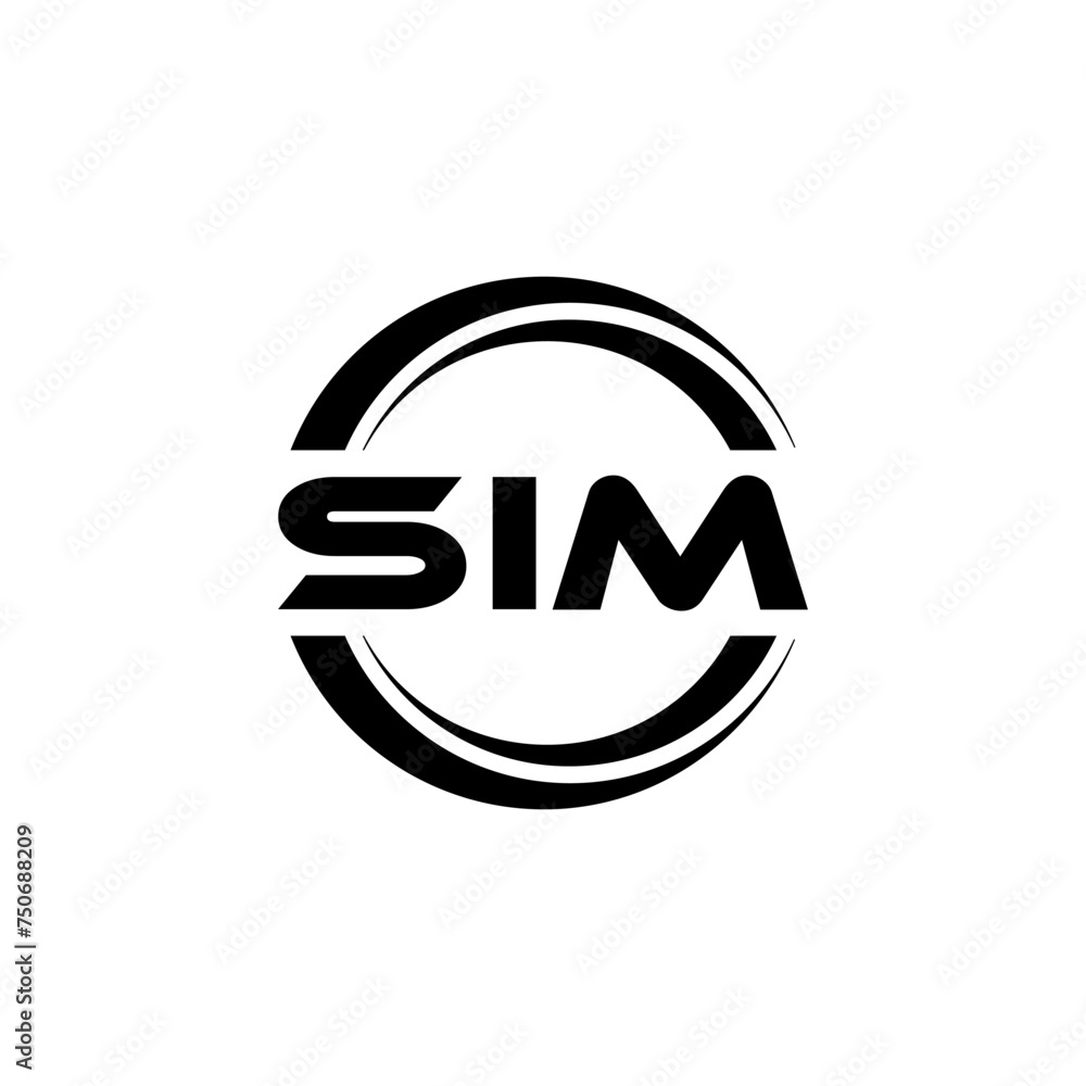 SIM letter logo design with white background in illustrator, vector ...