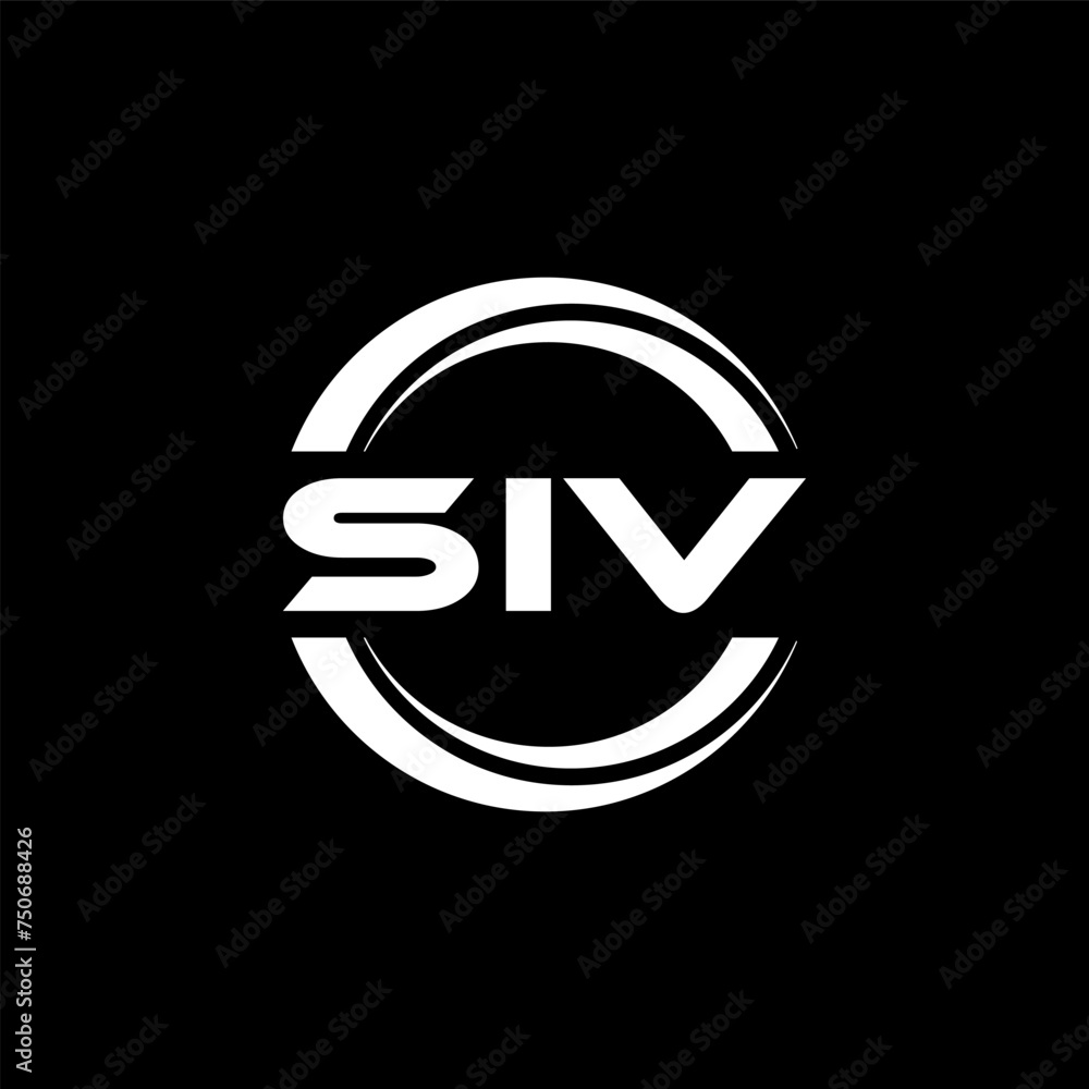 SIV letter logo design with black background in illustrator, vector ...