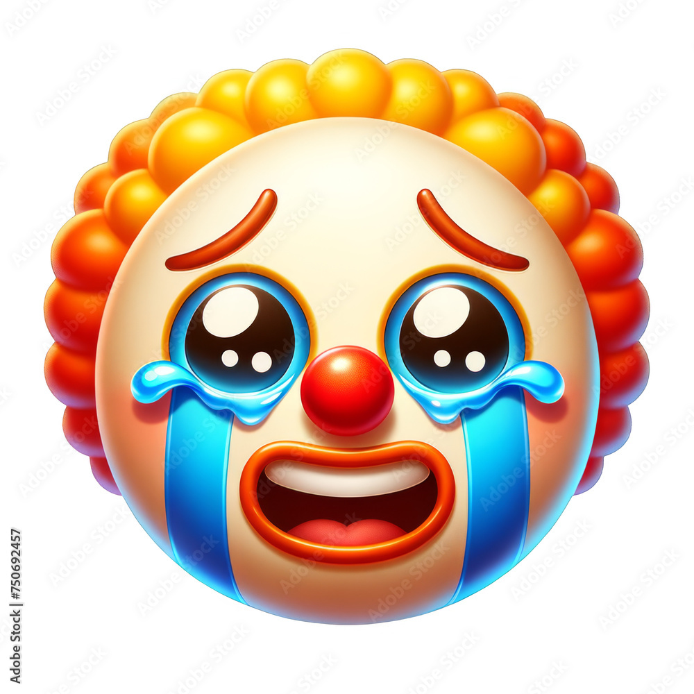 Sad clown face emoji design. Cartoon concept. Entertainment concept ...