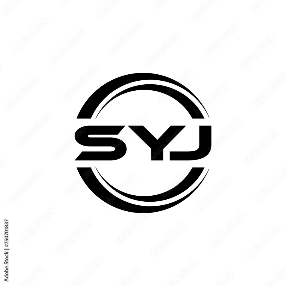 SYJ letter logo design with white background in illustrator, vector ...