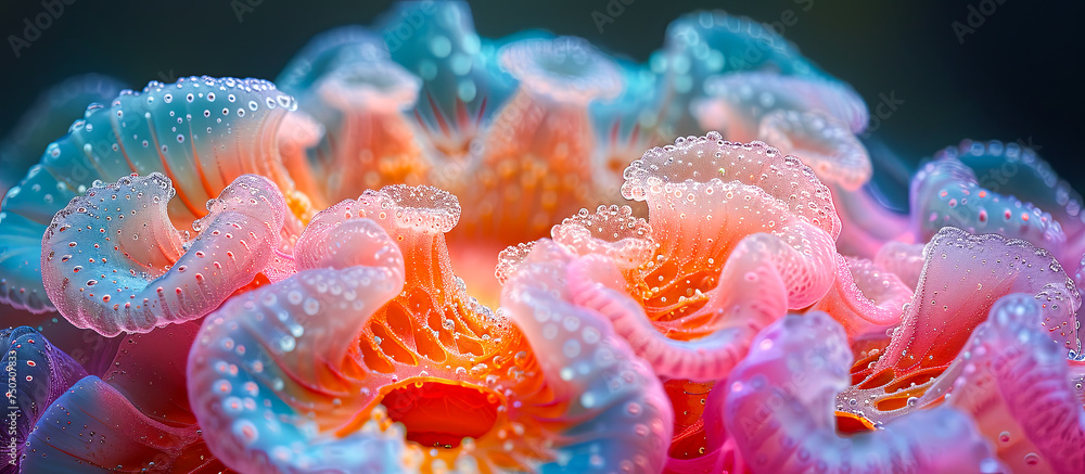 Deep sea coral reefs. Surreal Organic Coral Form with various colors ...