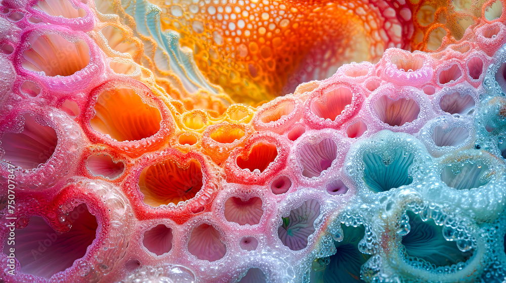 Deep sea coral reefs. Surreal Organic Coral Form with various colors ...