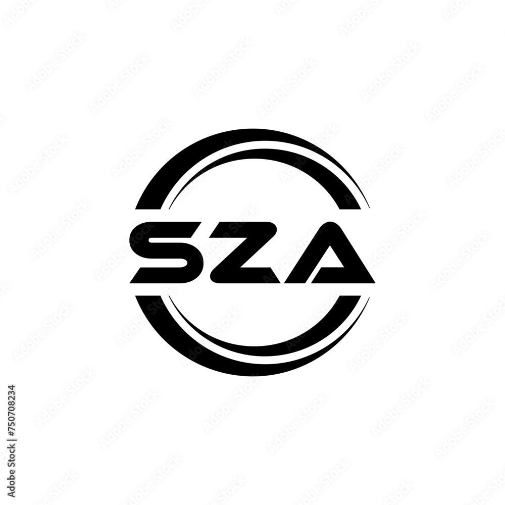 SZA letter logo design with white background in illustrator, vector ...