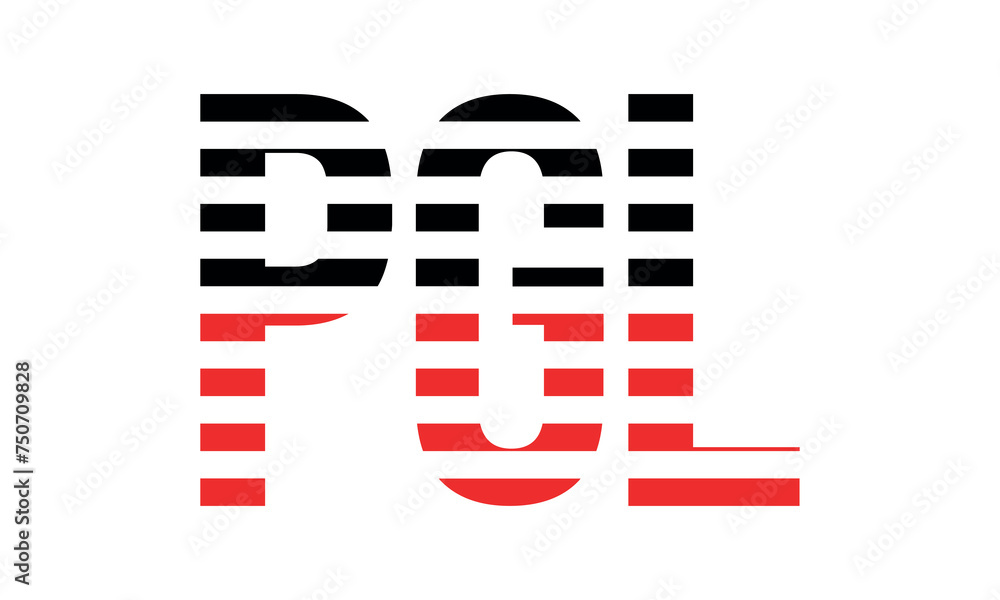 PGL three initial letter iconic line negative space minimal logo design ...