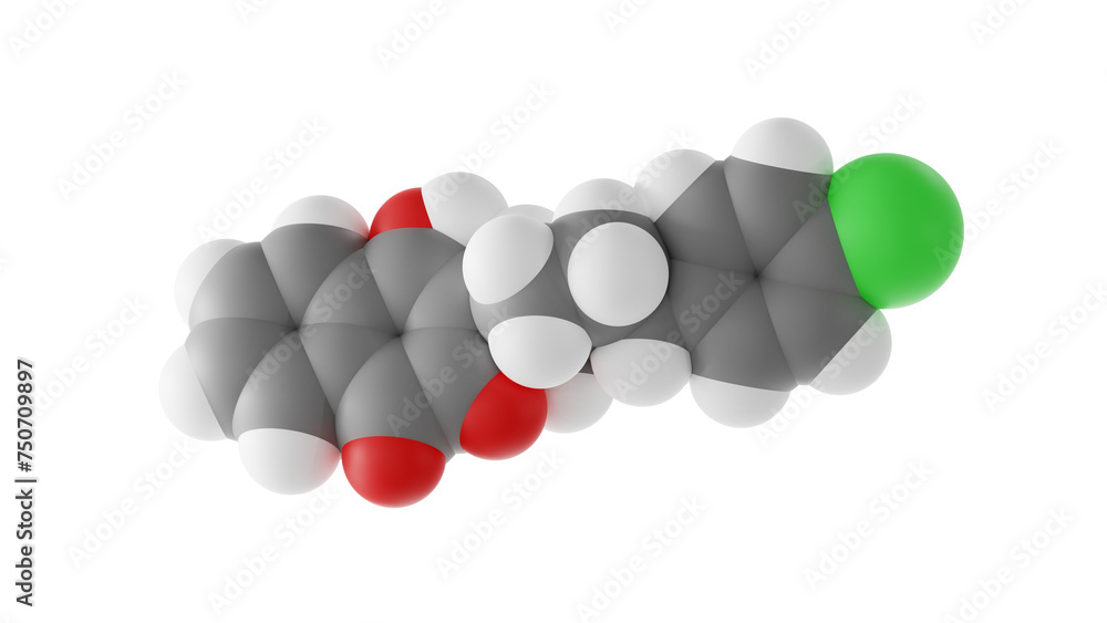 atovaquone molecule, antimicrobial medication, molecular structure ...