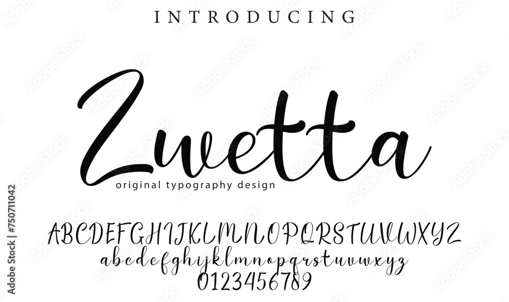 Zwetta Font Stylish brush painted an uppercase vector letters, alphabet ...