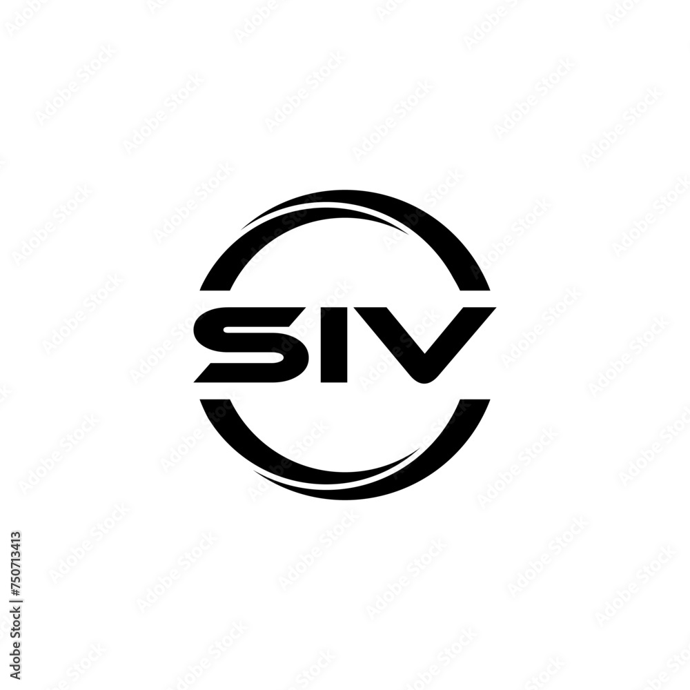 SIV letter logo design with white background in illustrator, cube logo ...