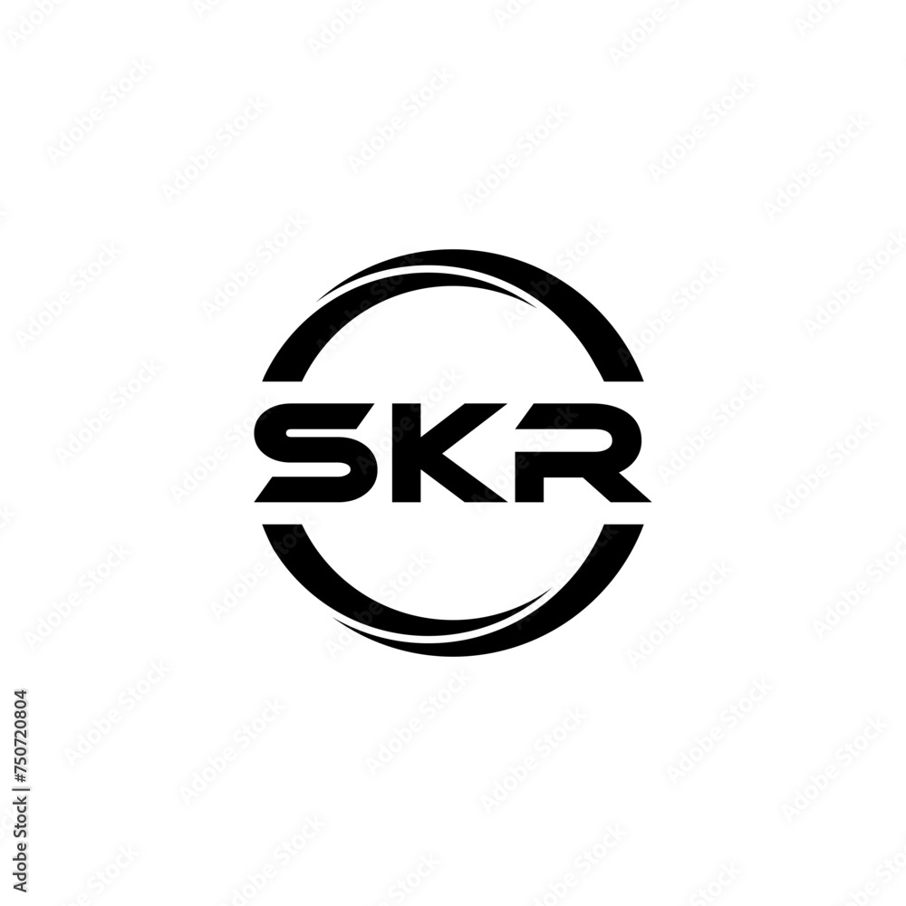 SKR letter logo design with white background in illustrator, cube logo ...