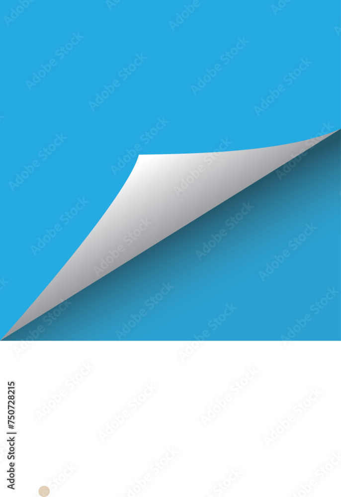 Curled page. Paper page turning corner vector illustration. Transparent ...