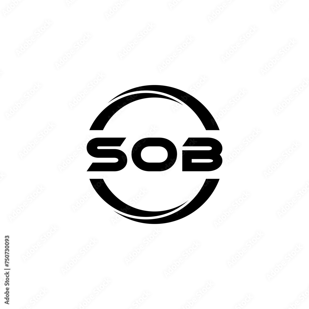 SOB letter logo design with white background in illustrator, cube logo ...