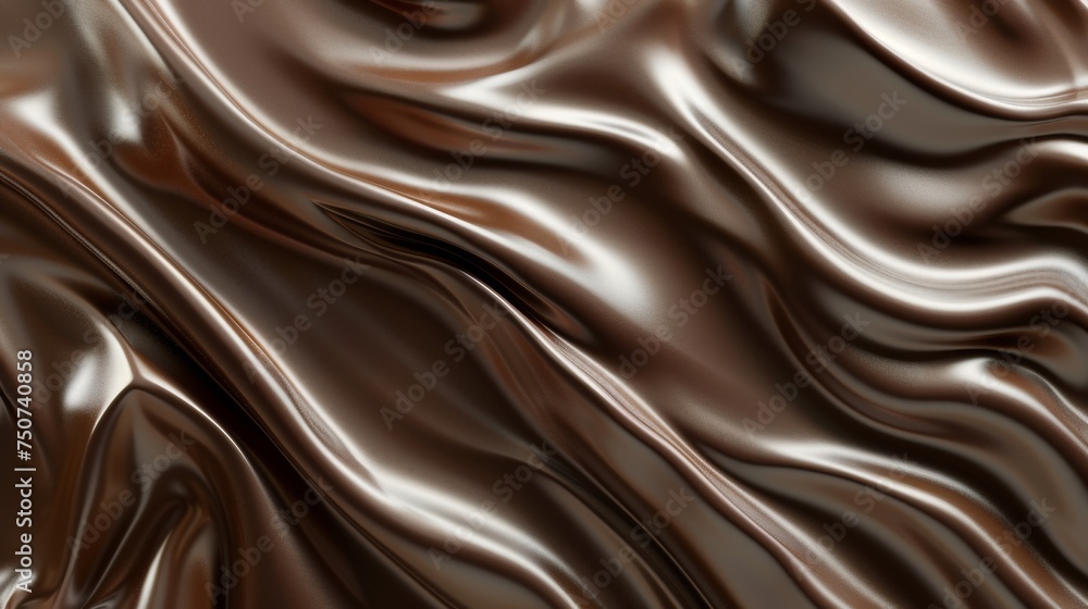 Melted chocolate background. Brown liquid swirls. chocolate wrapper ...