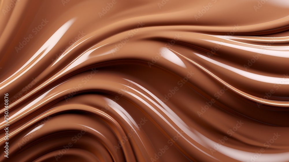 Melted chocolate background. Brown liquid swirls. chocolate wrapper ...