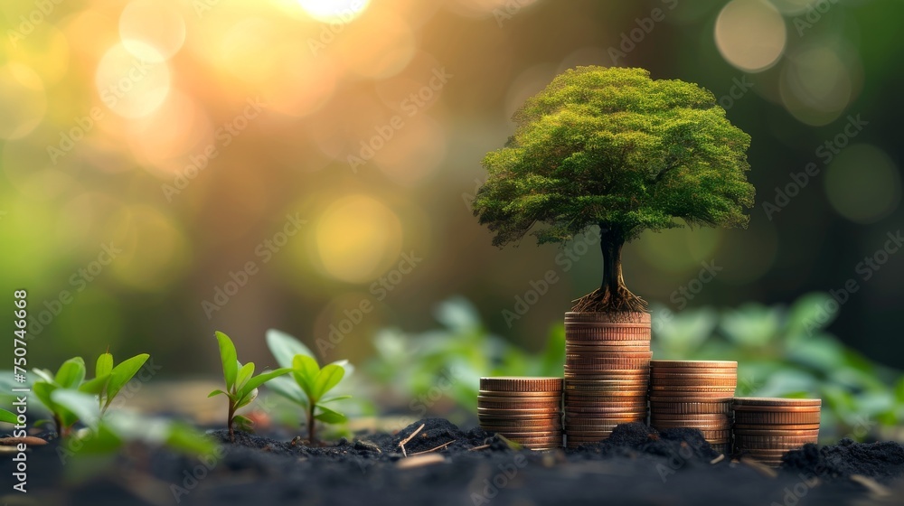 ESG small tree on stack coins idea for esg investment sustainable ...
