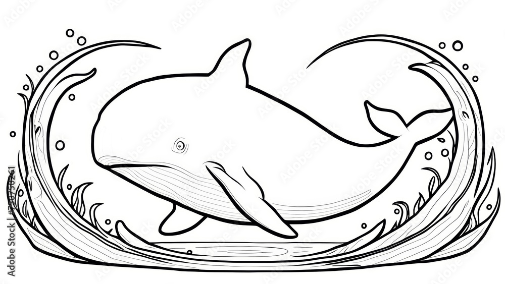 Color the big whale. Coloring page for everyone Stock Illustration ...