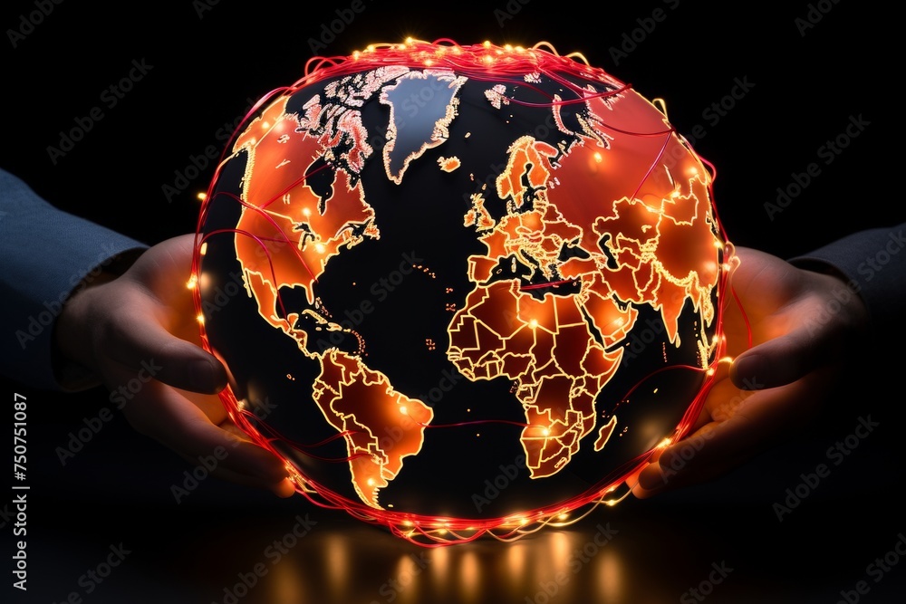 A world map depicting the interconnectedness and unity of all people ...