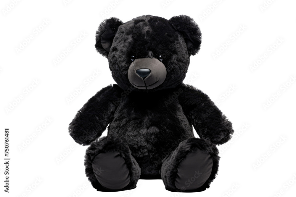 Black Teddy Bear Sitting Against. A black teddy bear is sitting up ...