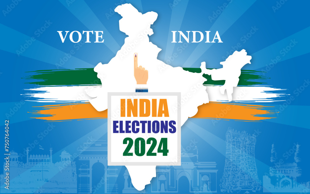 India General Election Poster with india map, India Elections poster ...