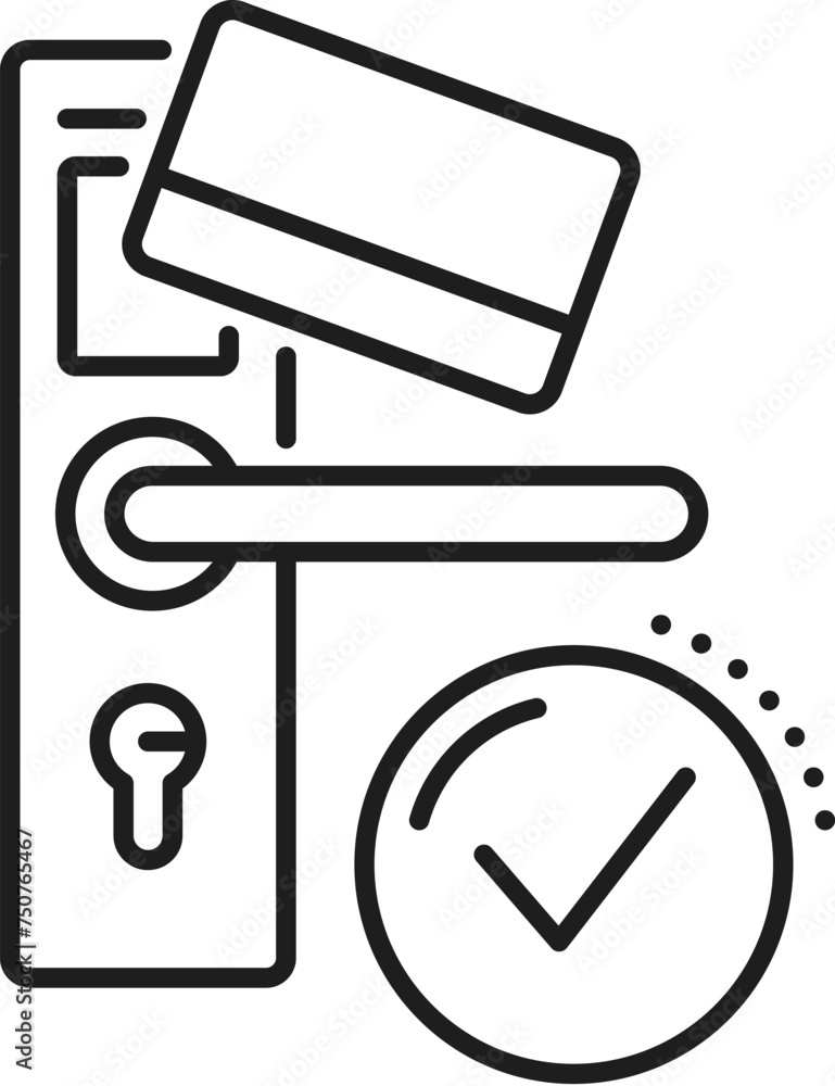 Key card icon isolated symbol for logo, web, app, UI. Hotel room key ...