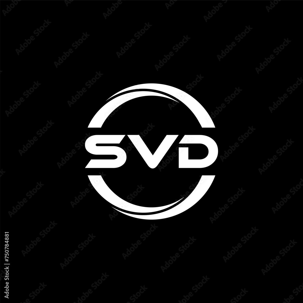 SVD letter logo design with black background in illustrator, cube logo ...