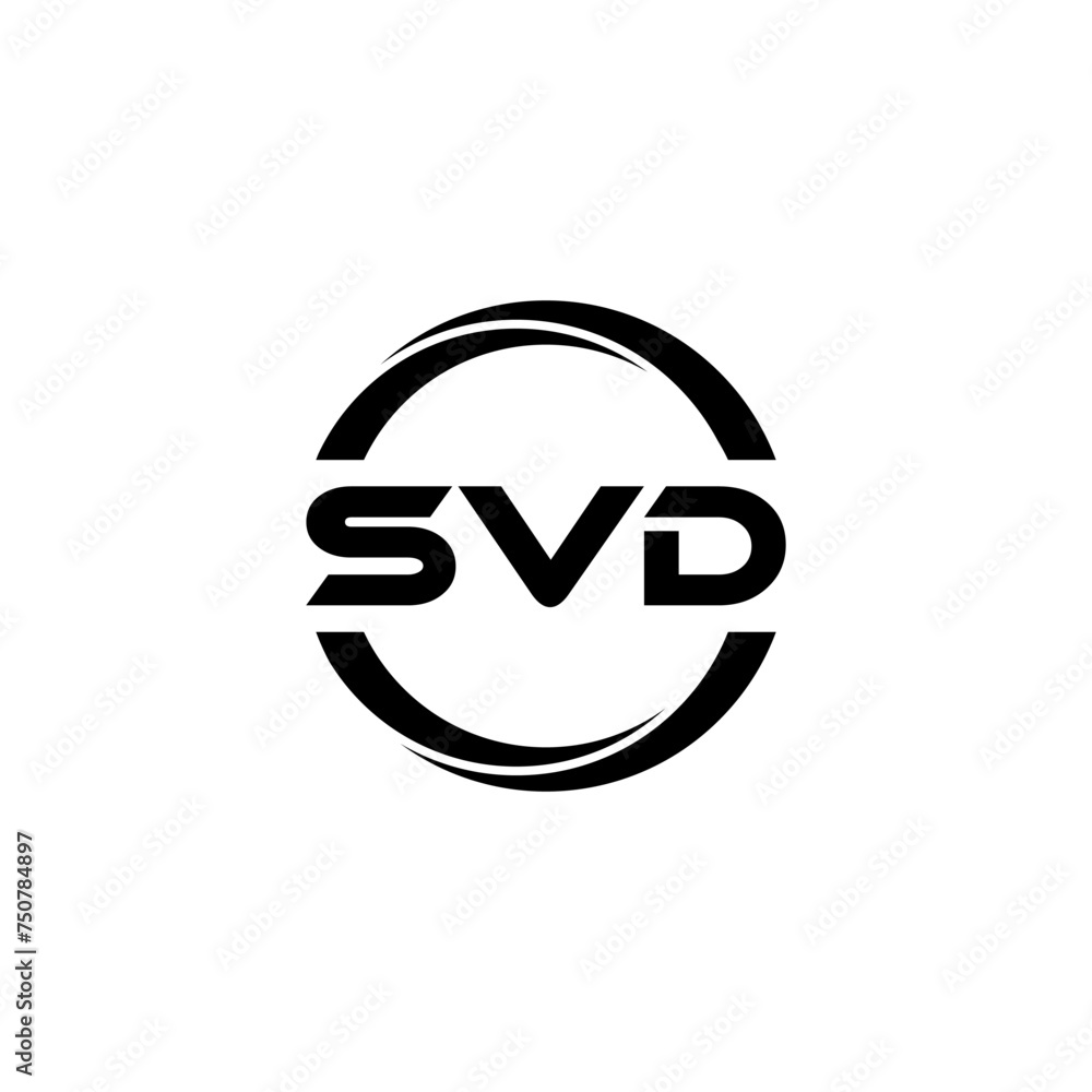 SVD letter logo design with white background in illustrator, cube logo ...