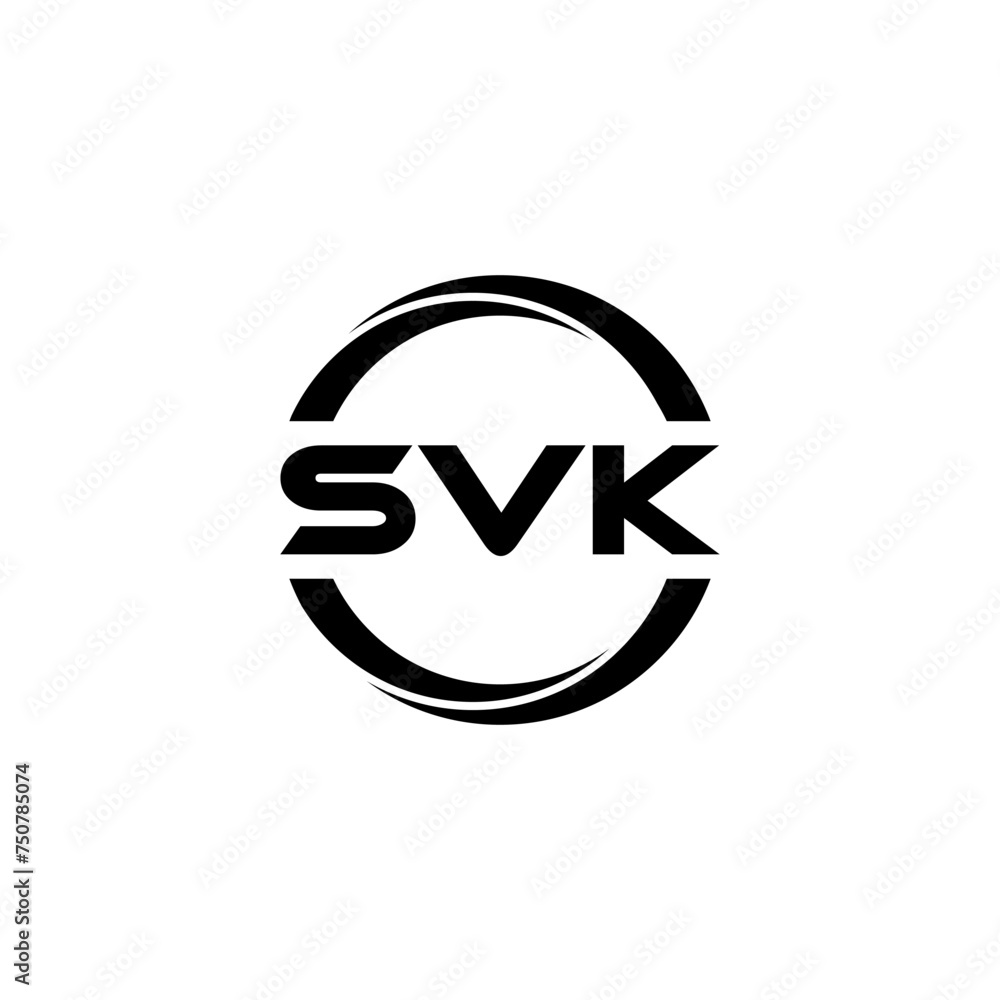 SVK letter logo design with white background in illustrator, cube logo ...
