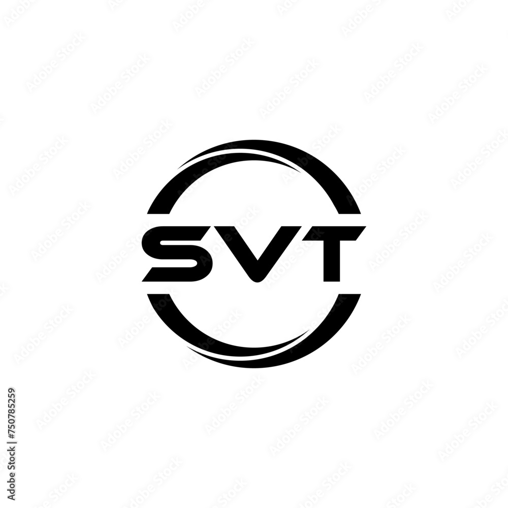 SVT letter logo design with white background in illustrator, cube logo ...