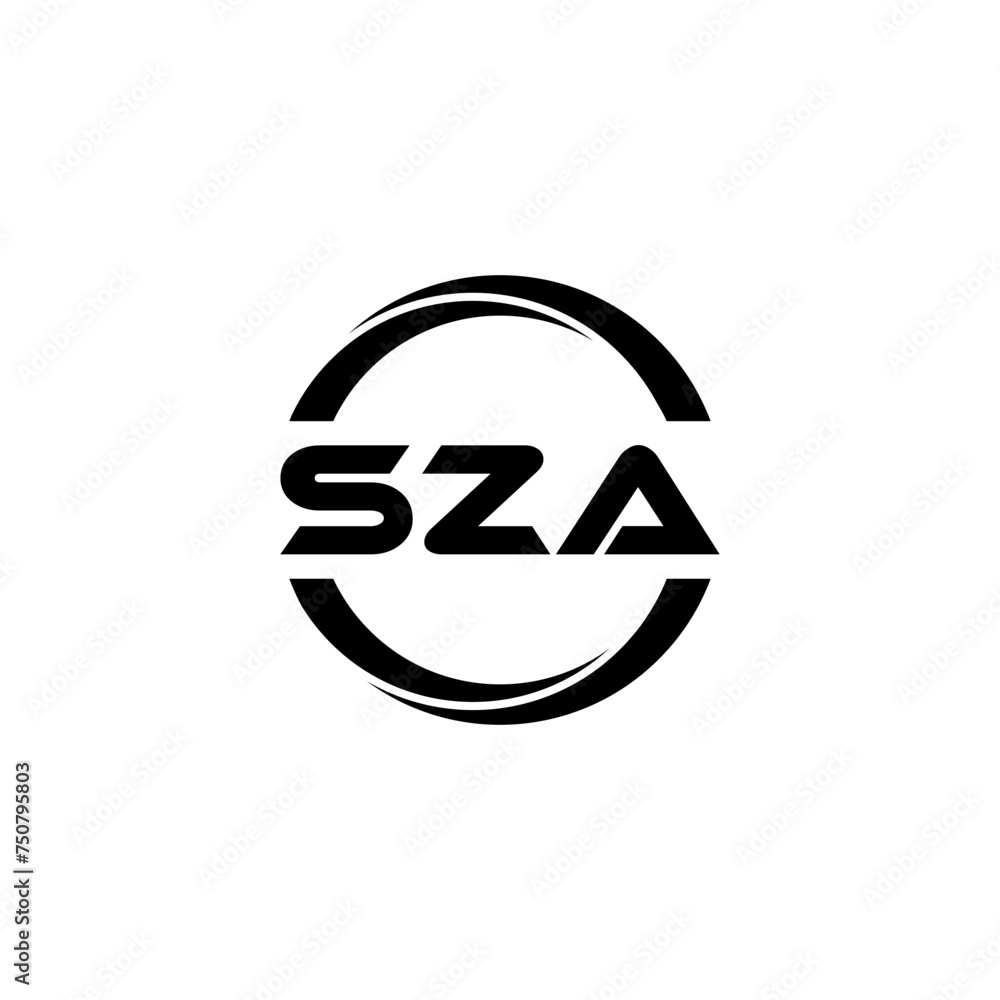 SZA letter logo design with white background in illustrator, cube logo ...
