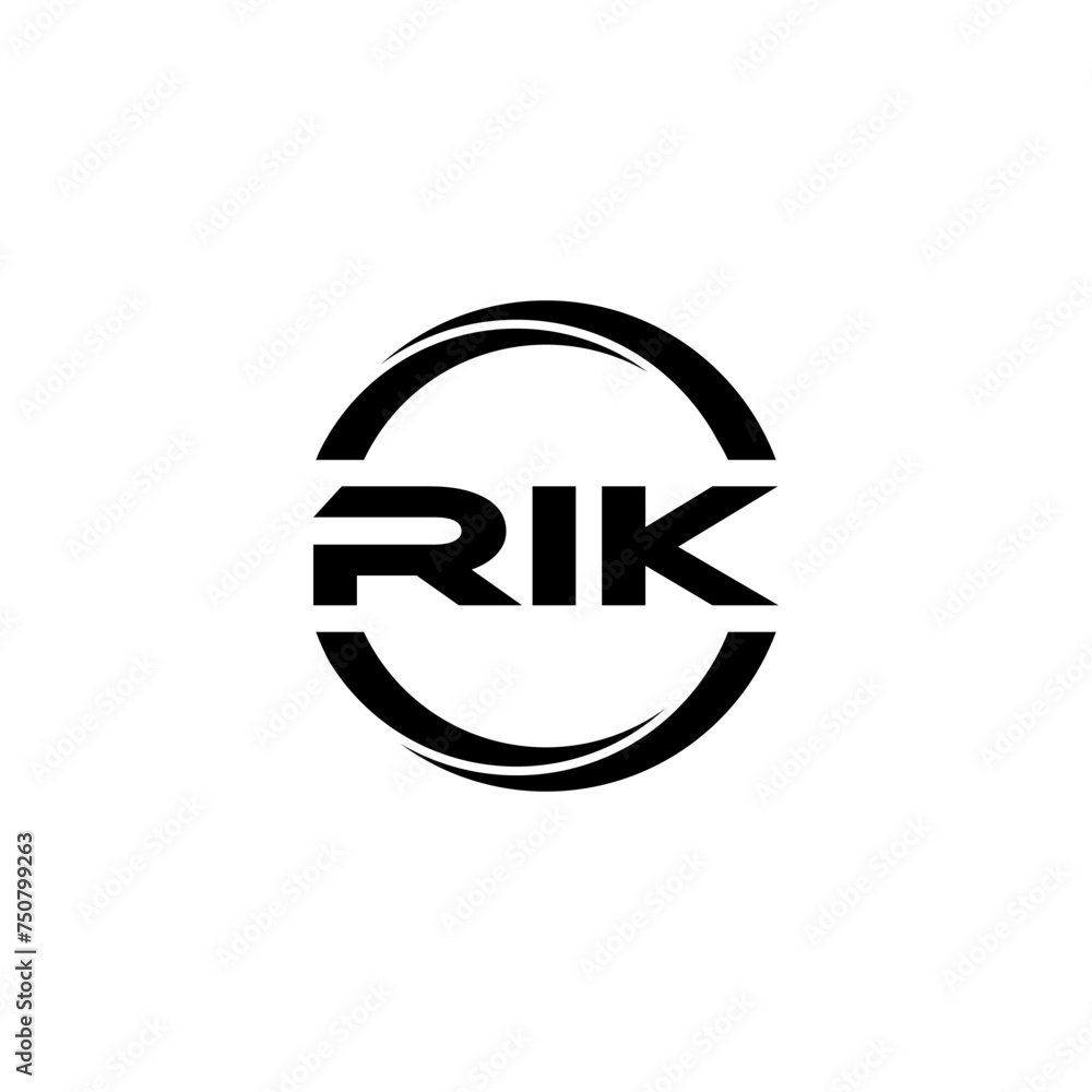 Vecteur Stock RIK letter logo design with white background in ...