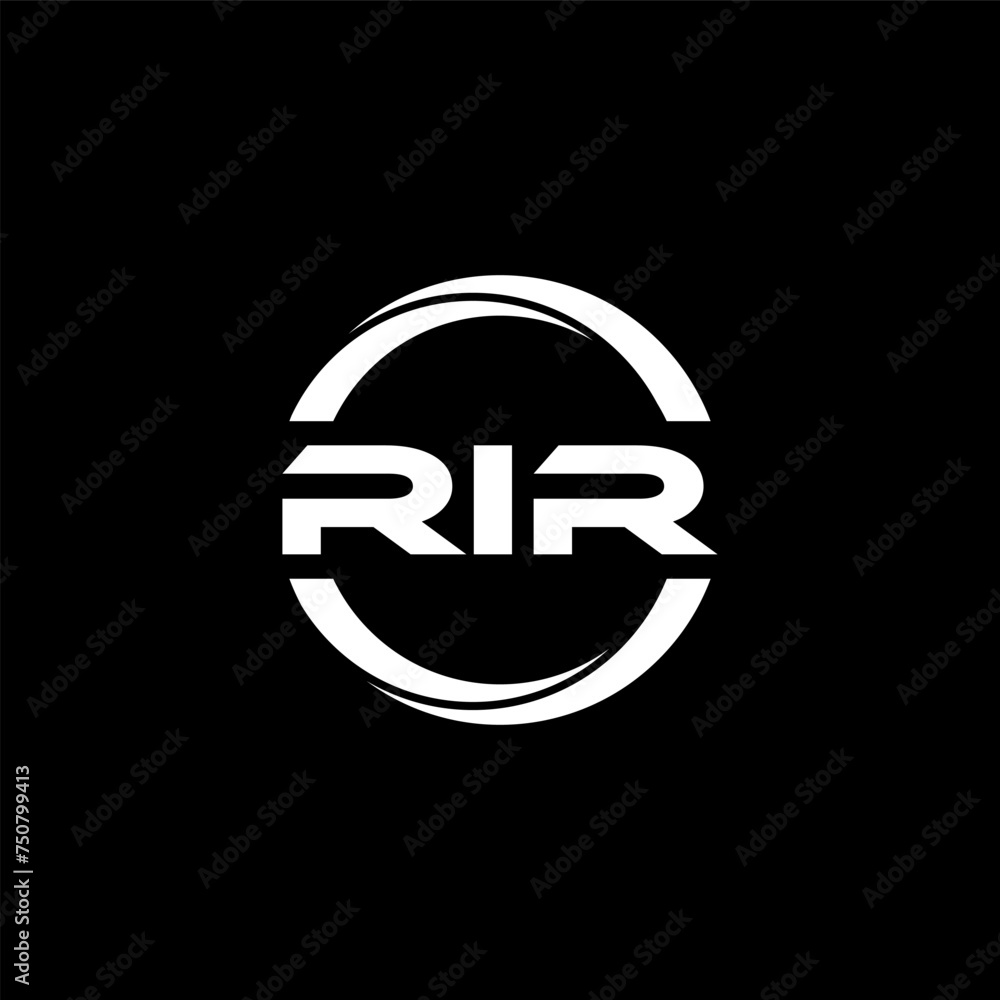 RIR letter logo design with black background in illustrator, cube logo ...